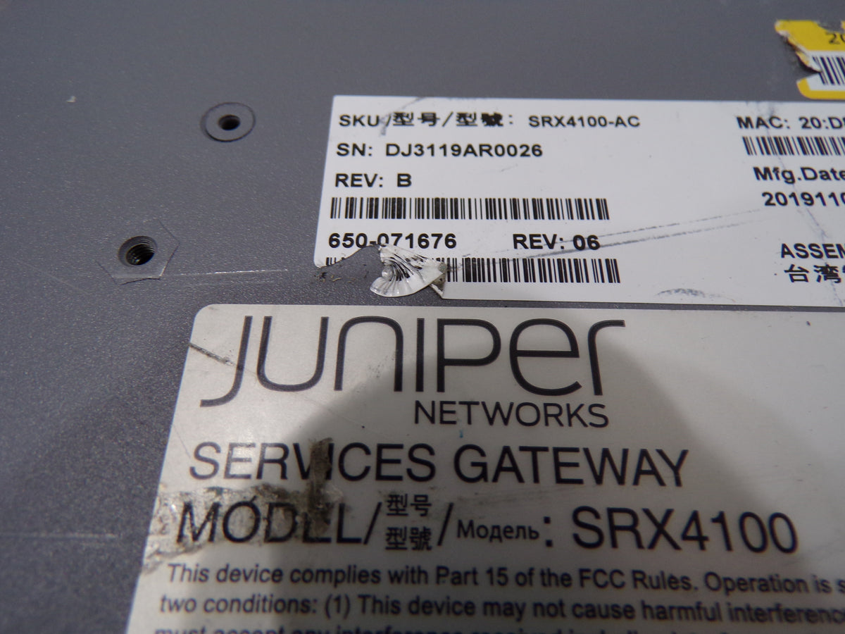 Juniper SRX4100-SYS-JB-AC – NW Remarketing Inc