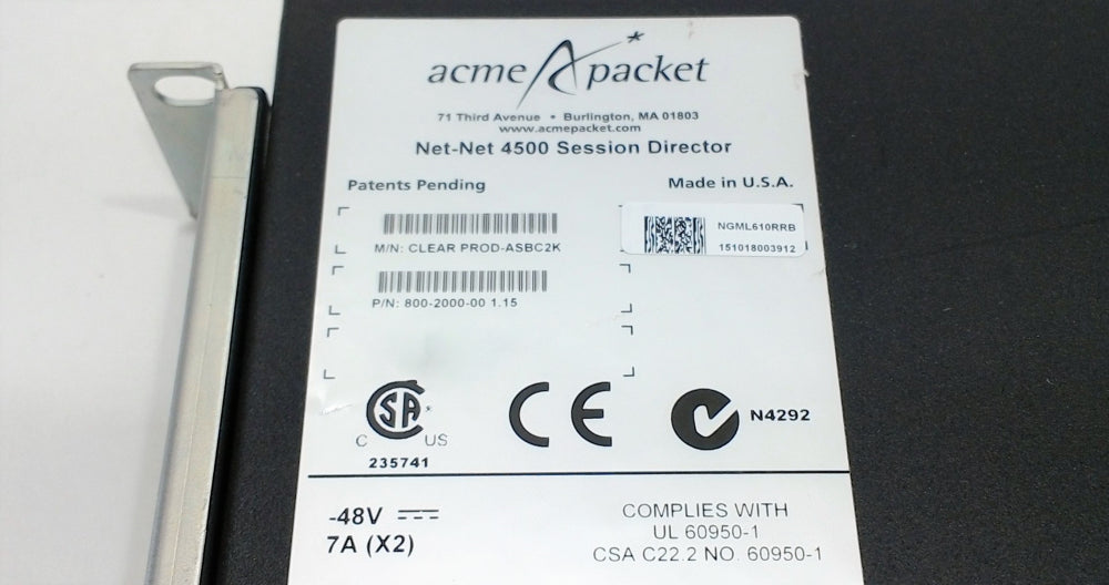 Acme Packet NN4500-SD-S4-G4-HA – NW Remarketing Inc