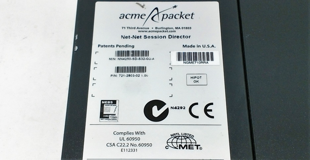 Acme Packet NN4250-SD-S32-G2-A – NW Remarketing Inc
