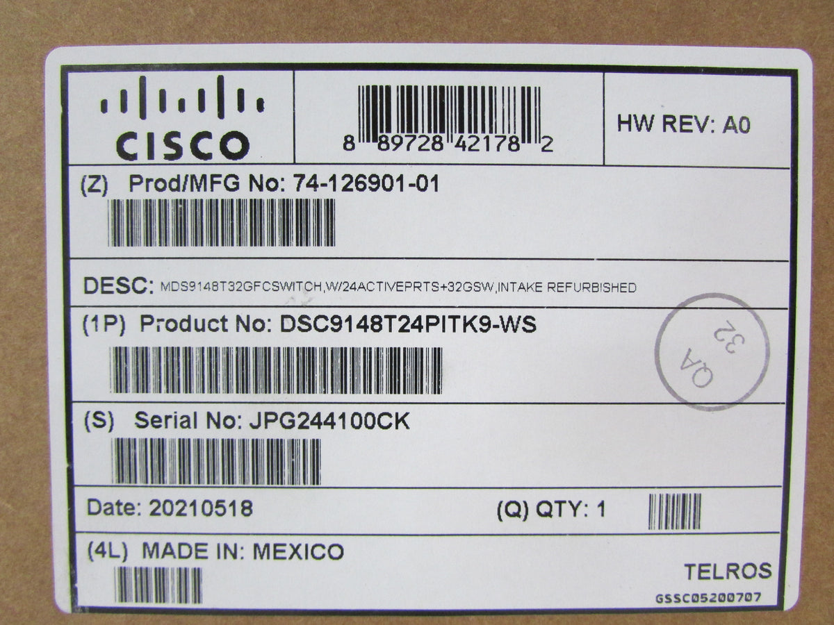 Cisco DS-C9148T-24PITK9 – NW Remarketing Inc