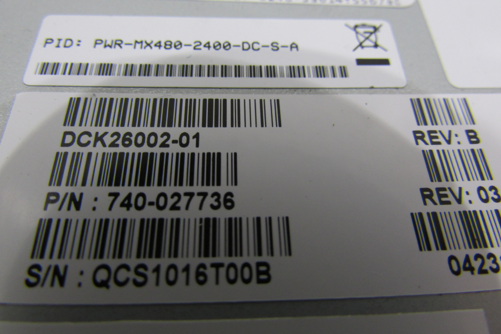 Juniper PWR-MX480-2400-DC-S – NW Remarketing Inc
